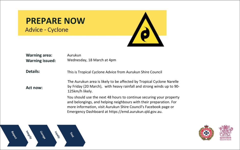 Cyclone Advice #2 - Aurukun Shire Council
